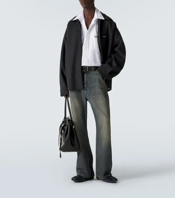 Balenciaga Wool-blend Zip-up Overshirt