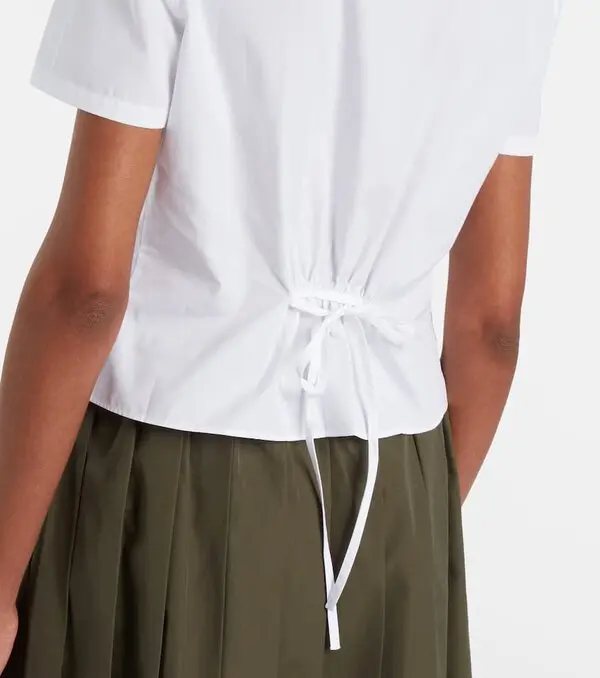 Prada Gathered Cotton Poplin Shirt