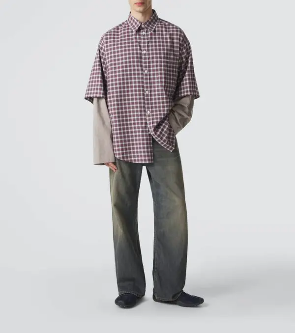 Balenciaga Layered Checked Cotton Shirt