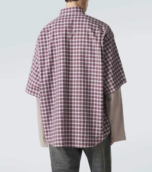 Balenciaga Layered Checked Cotton Shirt