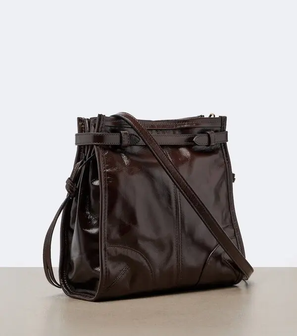 Prada Bonnie Mini Leather Shoulder Bag - Brown