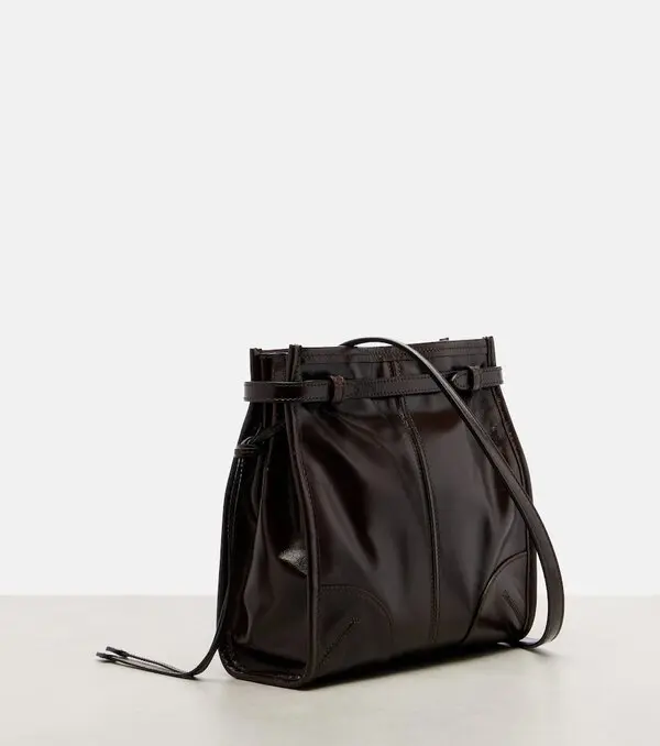 Prada Bonnie Mini Leather Shoulder Bag - Brown