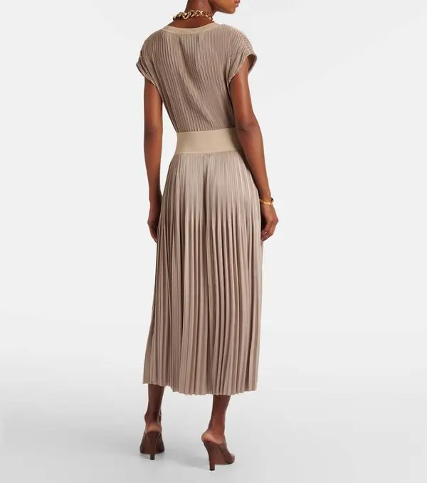 JOSEPH Rabat Plisse Midi Skirt - Beige
