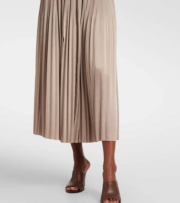 JOSEPH Rabat Plisse Midi Skirt - Beige