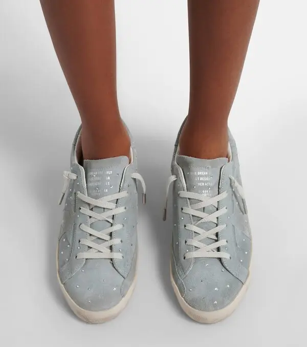 GOLDEN GOOSE Super-star Embellished Suede Sneakers