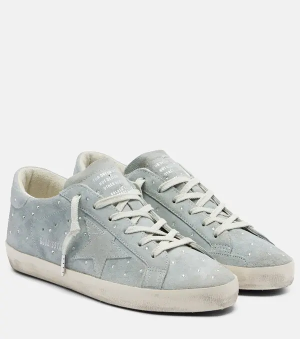 GOLDEN GOOSE Super-star Embellished Suede Sneakers