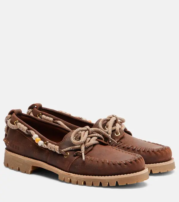 GOLDEN GOOSE Suede Boat Shoes - Brown