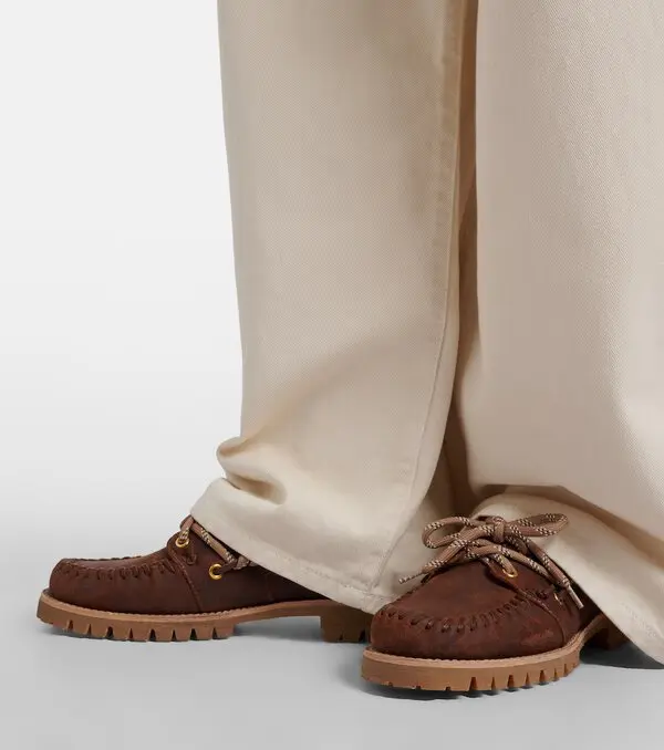 GOLDEN GOOSE Suede Boat Shoes - Brown