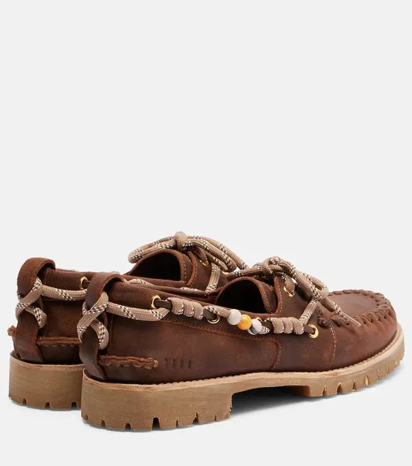 GOLDEN GOOSE Suede Boat Shoes - Brown
