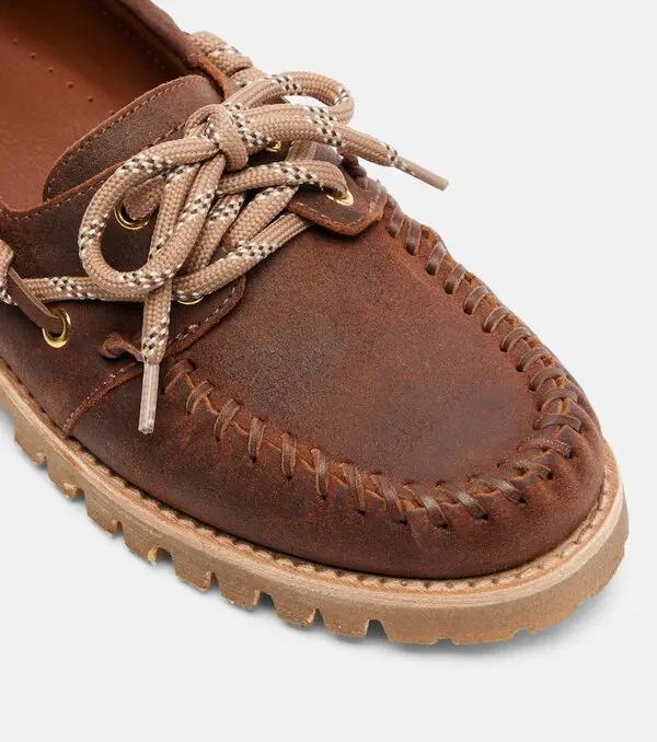 GOLDEN GOOSE Suede Boat Shoes - Brown