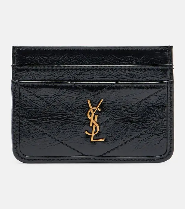 Saint Laurent Niki Patent Leather Card Holder - Black