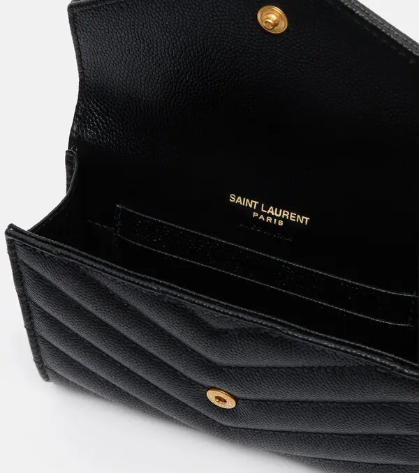 Saint Laurent Cassandre Matelassé Leather Wallet - Black
