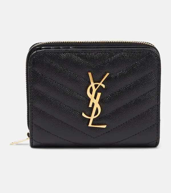Saint Laurent Cassandre Matelassé Leather Wallet - Black