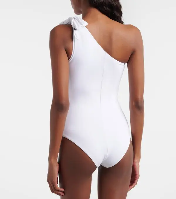 Brunello Cucinelli Monili One-shoulder Swimsuit - White
