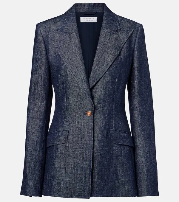 Gabriela Hearst Leiva Linen Blazer - Blue