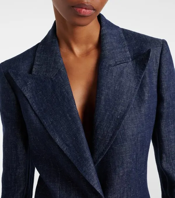 Gabriela Hearst Leiva Linen Blazer - Blue