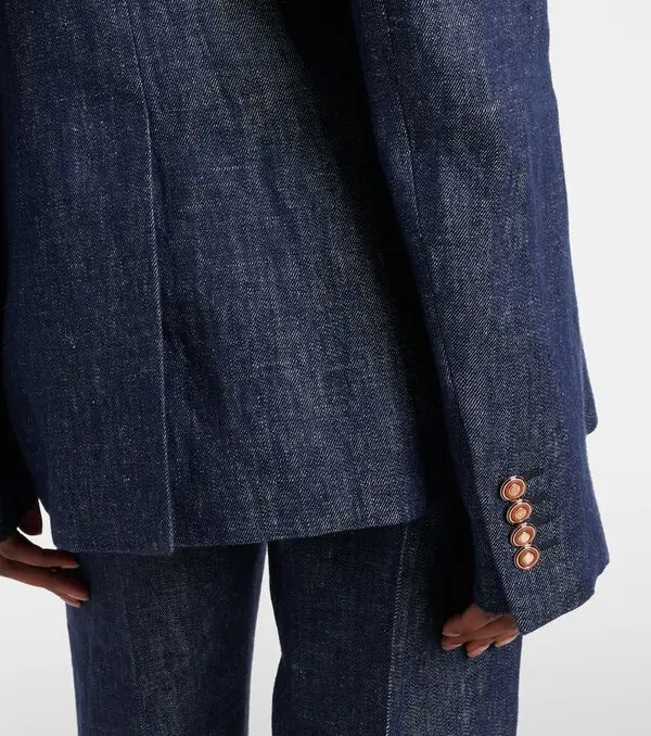 Gabriela Hearst Leiva Linen Blazer - Blue