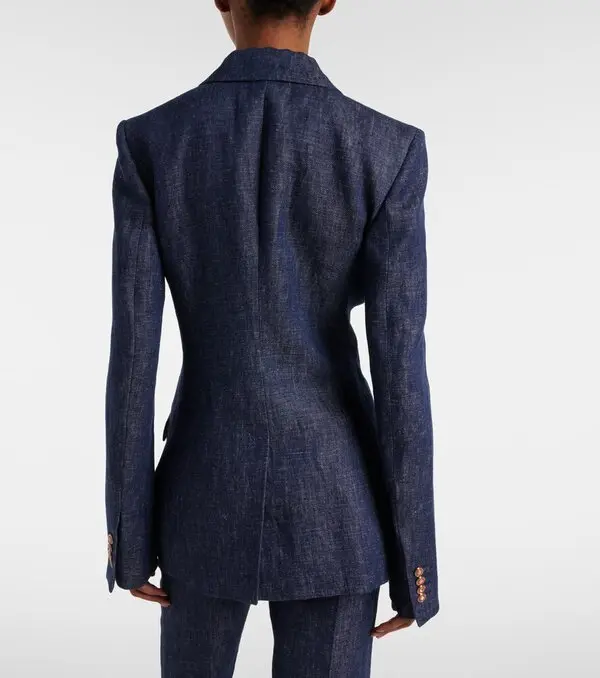 Gabriela Hearst Leiva Linen Blazer - Blue