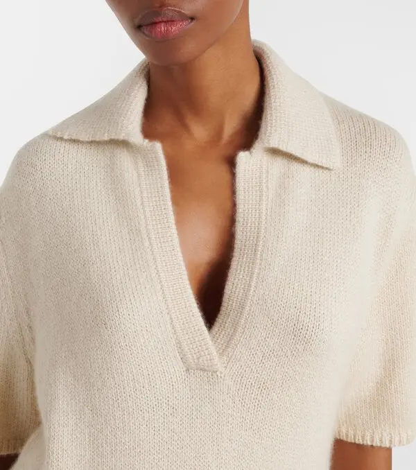 Gabriela Hearst Sohan Cashmere Polo Shirt - White