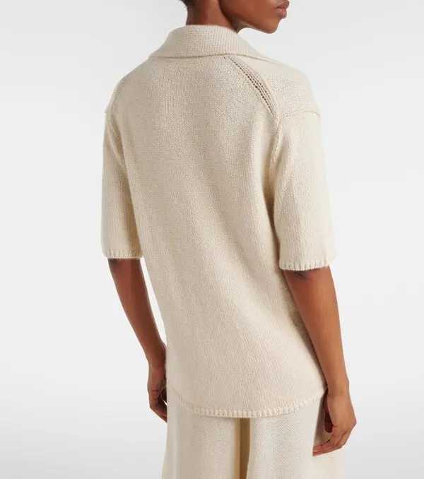 Gabriela Hearst Sohan Cashmere Polo Shirt - White