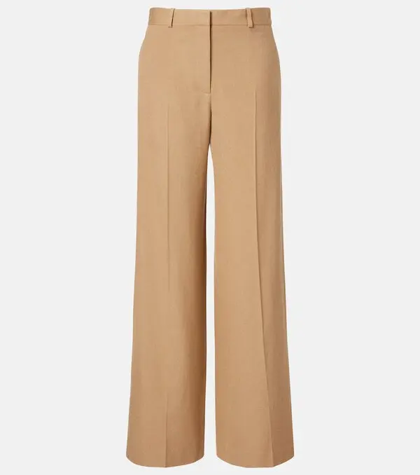 THE ROW Dender Wide-leg Silk Pants - Beige