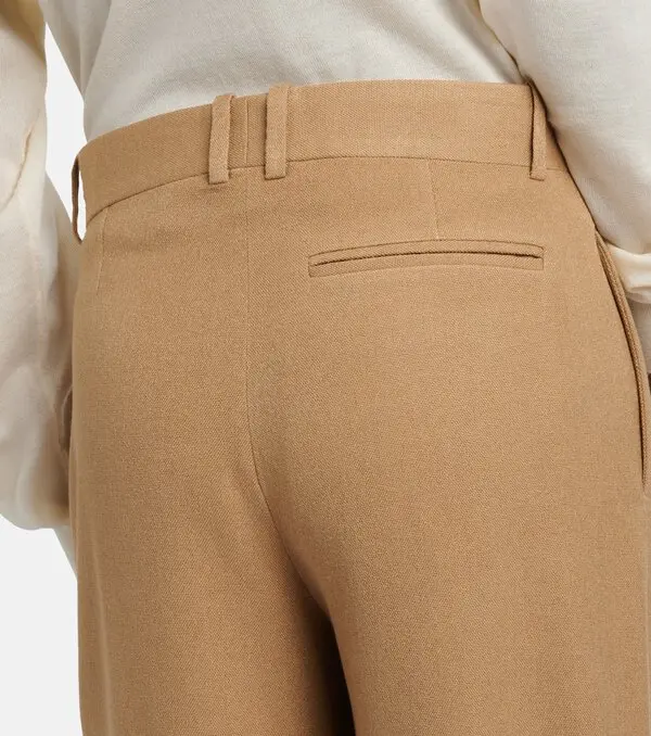 THE ROW Dender Wide-leg Silk Pants - Beige