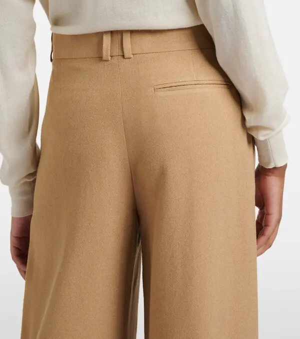 THE ROW Dender Wide-leg Silk Pants - Beige