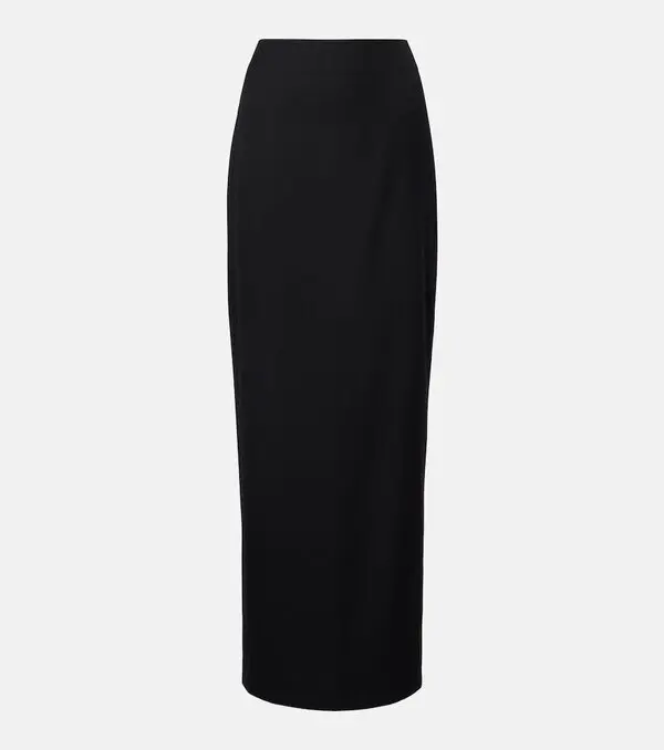 THE ROW Bartelle Wool Maxi Skirt - Black