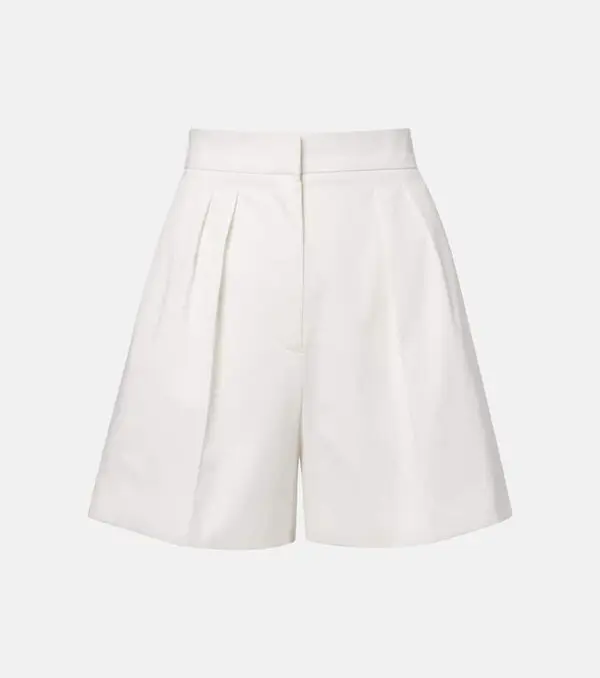 Max Mara Pleated Cotton-blend Shorts