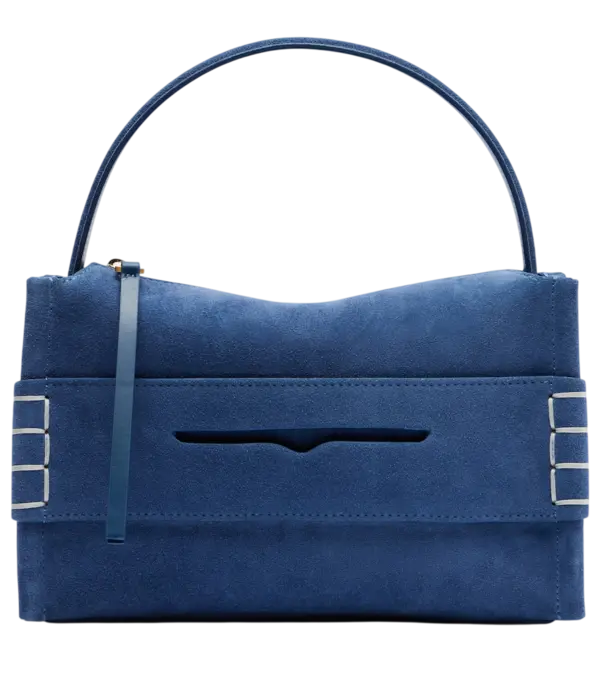 JW Anderson Loafer Small Suede Shoulder Bag - Blue
