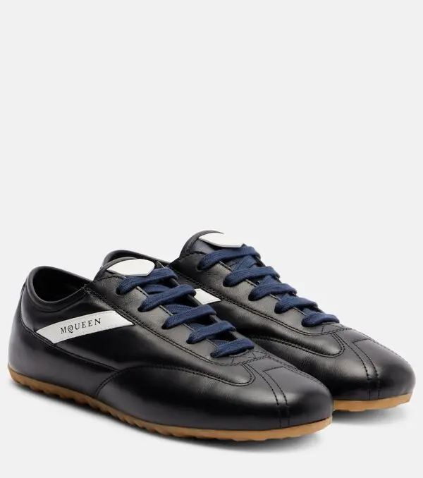 Alexander McQueen Boxe Leather Sneakers - Black