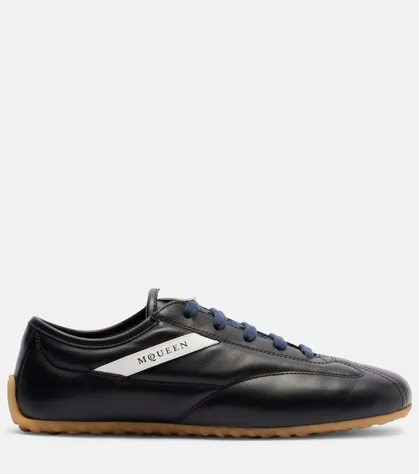 Alexander McQueen Boxe Leather Sneakers - Black