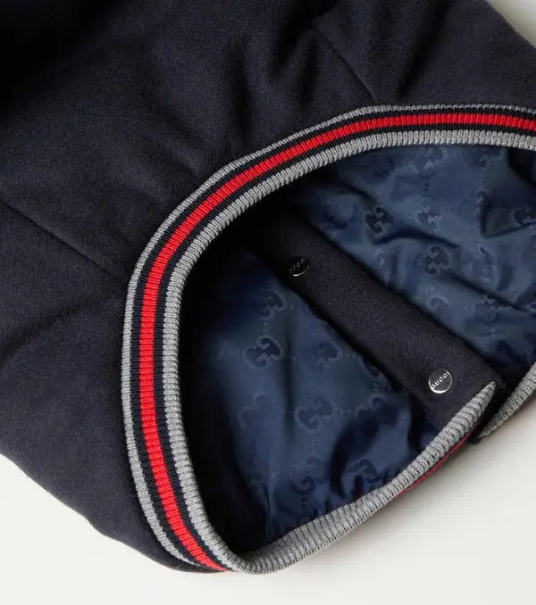Gucci Embroidered Wool Dog Coat