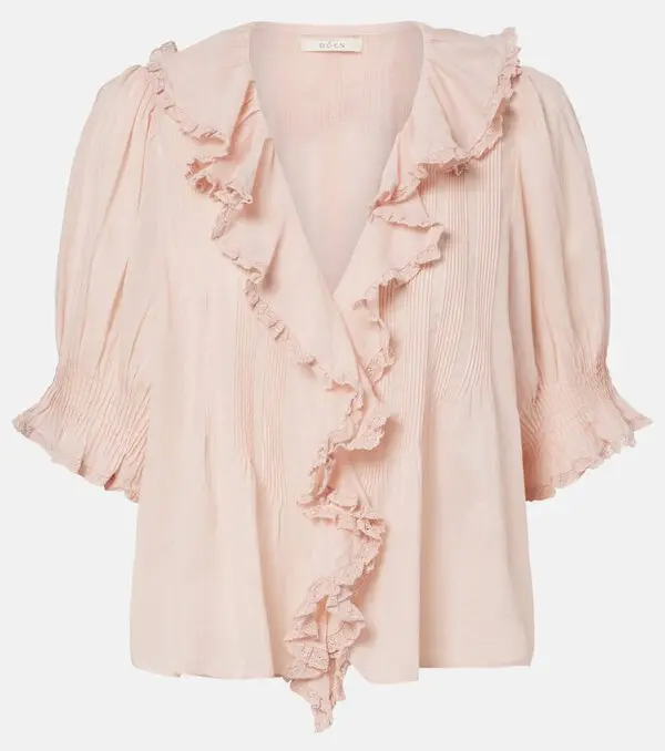 DÔEN Henri Cotton Voile Top - Pink