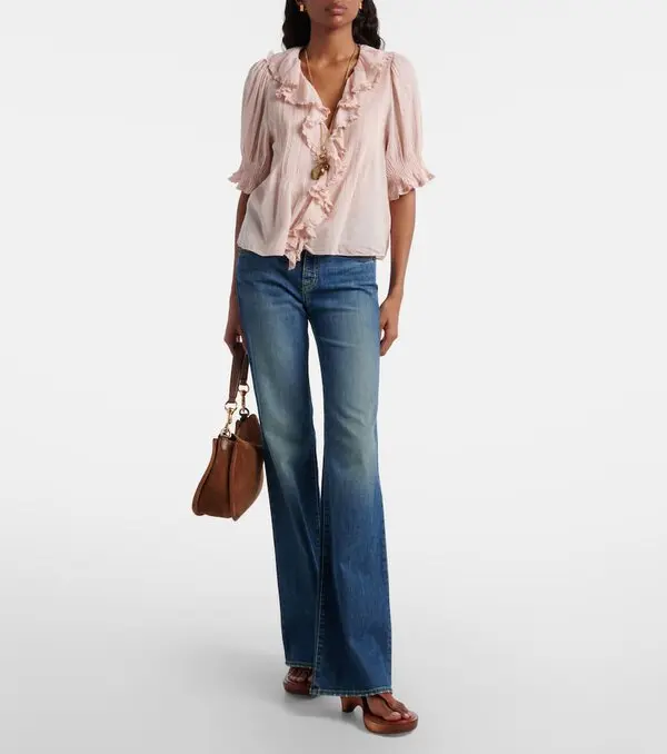 DÔEN Henri Cotton Voile Top - Pink