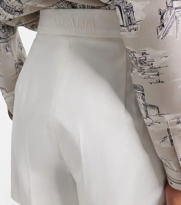 Max Mara Pleated Cotton-blend Shorts