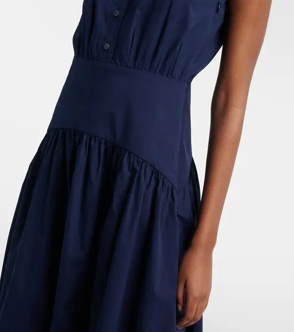 Staud Romy Cotton Midi Dress - Blue