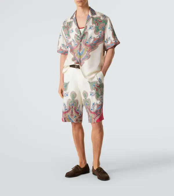 Etro Paisley Silk Twill Bowling Shirt - Multicoloured