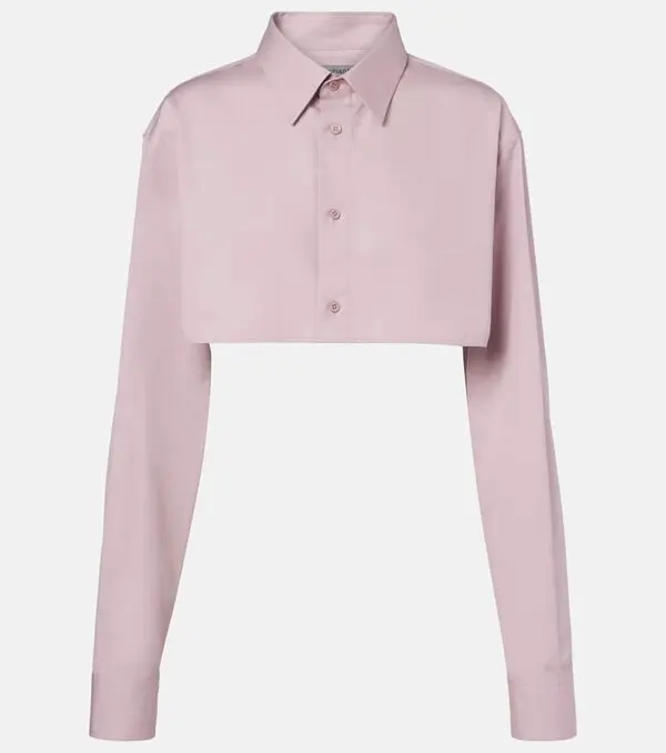 Balenciaga Cropped Cotton And Silk Poplin Shirt