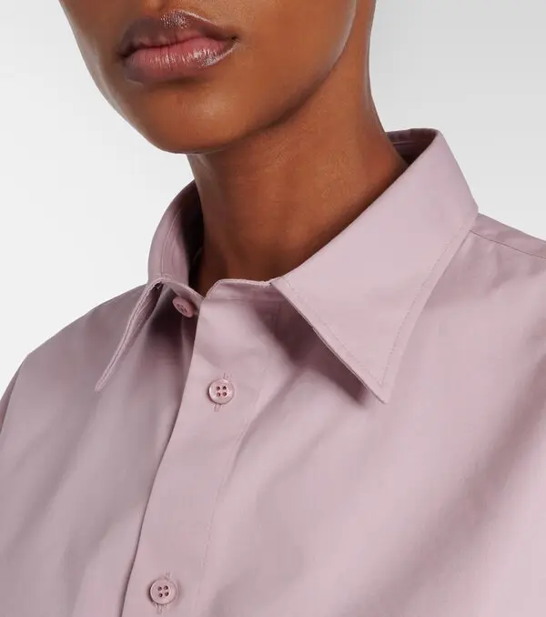 Balenciaga Cropped Cotton And Silk Poplin Shirt