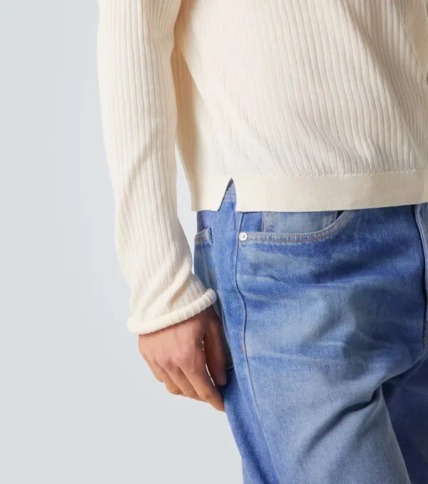 Our Legacy Fine Ribbed-knit Cotton Henley Shirt - White