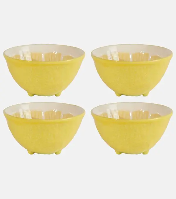 BORDALLO PINHEIRO Lemon Set Of 4 Ceramic Bowls