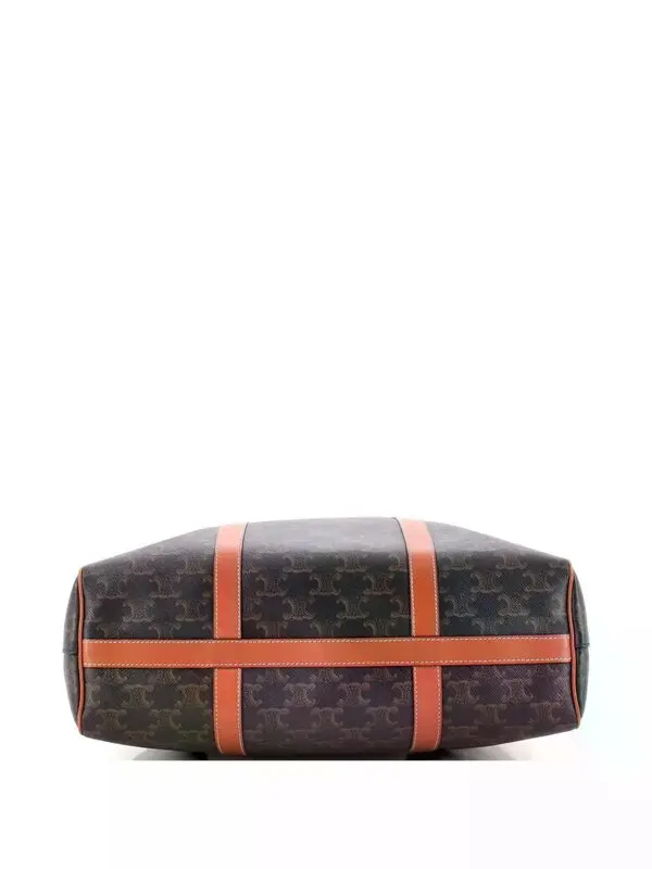 Celine Boston Bag Triomphe Coated Canvas Vertical Handbag
