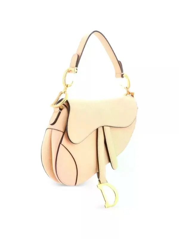 Dior Saddle Handbag Leather Mini Shoulder Bag - Neutrals