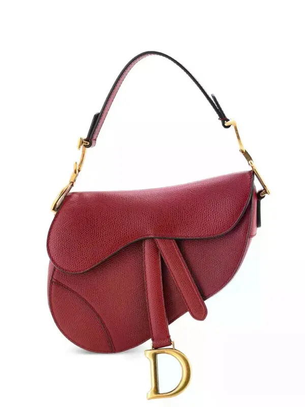 Dior Saddle Handbag Leather Mini Shoulder Bag - Red