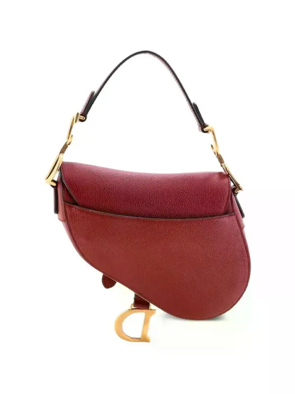 Dior Saddle Handbag Leather Mini Shoulder Bag - Red