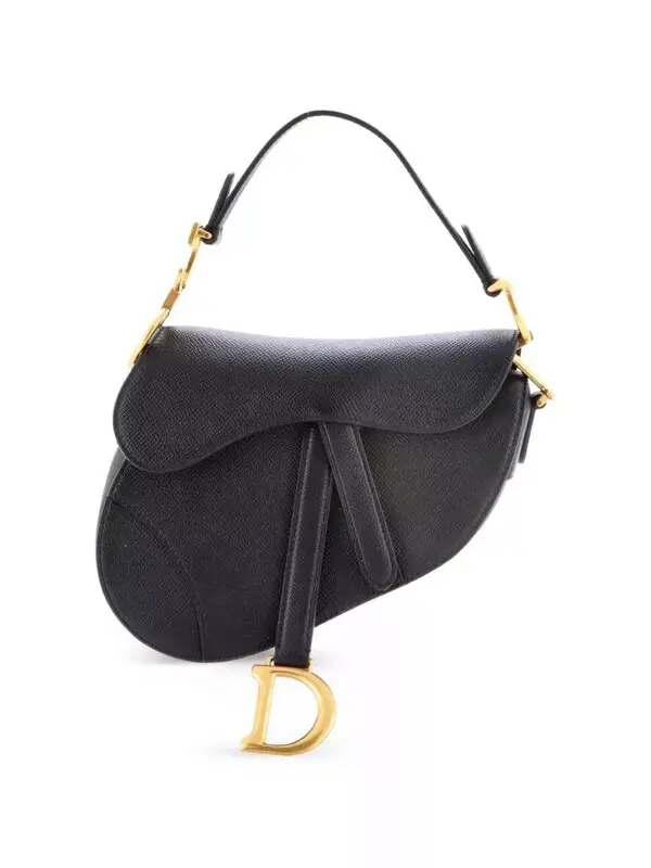Dior Saddle Leather Mini Shoulder Bag - Black