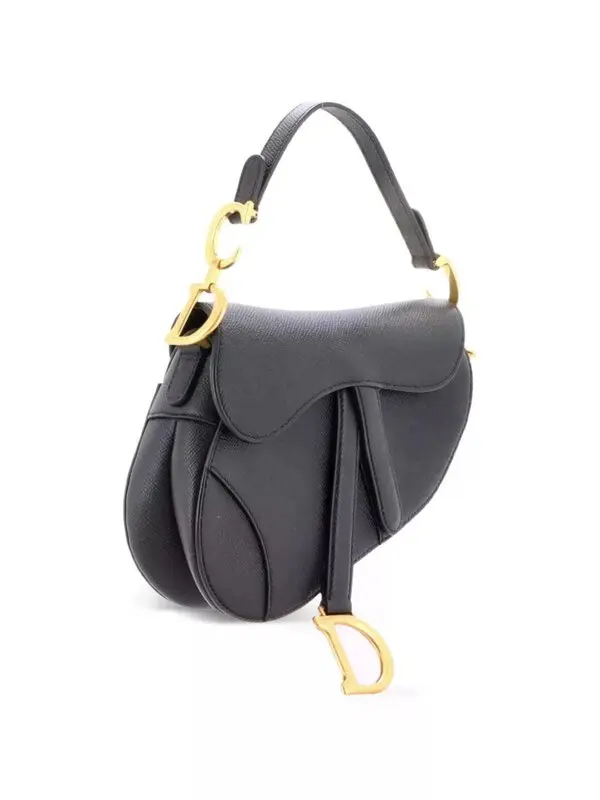 Dior Saddle Leather Mini Shoulder Bag - Black
