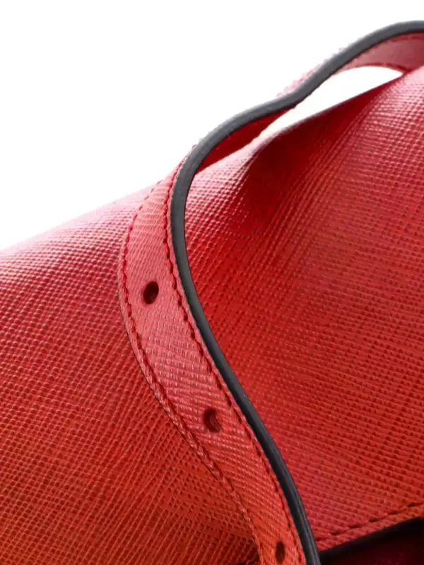 Prada Embleme Flap Bag Saffiano Leather Small Shoulder Bag - Red