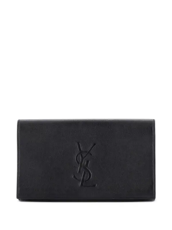 Saint Laurent Belle De Jour Leather Large Clutch Bag - Black